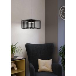 Eglo Hängeleuchte "GINESTRONE-Z Hängelampe schwarz, ZigBee 3.0, Timer, Pendelleuchte", schwarz-weiß (schwarz weiß), 1, Ø 45cm H: 110cm, 1 Stk., Leuchten, App / Sprachsteuerung Alexa, ‎110x45x45cm, exkl. Fernbedienung