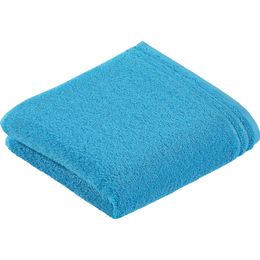 Badetuch Vossen "Calypso Feeling", blau (turquoise), B:50cm L:100cm, Walkfrottee, Obermaterial: 100% Baumwolle, Handtücher, mit schmaler Bordüre, aus 100% hochwerter Baumwolle, Vegan, einfarbig