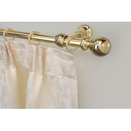 Gardinenstange Garesa "ANDREA", grau (messingfarben), L:450cm Ø:20mm, Metall, Gardinenstangen, Vorhanggarnitur, verlängerbar, Endknopf Kugel lang, mit Ringen