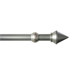 Gardinenstange Garesa "SEMARA", silber (silberfarben), L:370cm &Oslash;:28mm, Kunststoff, Stahl, Gardinenstangen, Vorhanggarnitur, Kunststoff, verl&auml;ngerbar, mit Ringe/2 Lauf Gleiter