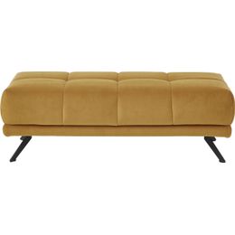 Hocker DIE PLANBAR "MP-IN20041", gelb (curry), B:137cm H:43cm T:73cm, 100% Polyester, Hocker, Polsterhocker, in Bezug Verlours