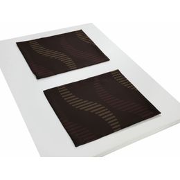 Platzset WIRTH "LUPARA" Gr. 1, braun, B:40cm L:35cm, Obermaterial: 75% Polyester, 25% Baumwolle, Platzsets