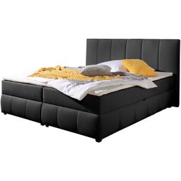 Boxbett Inosign "Hartley inkl. Bettkasten und Topper, auch in Überlänge erhältlich", schwarz, B:212cm L:230cm, Komplettbetten, Inkl. Bettkasten & Topper, wählbar in H2, H3 o. H4