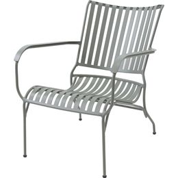 Gartenstuhl Best "Phil", grün (grau – grün), B:59cm H:76cm T:67cm, Aluminium, Stühle, Loungestuhl