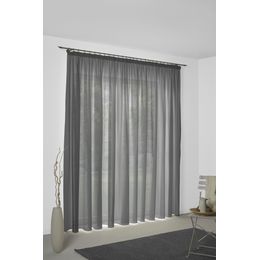 Vorhang WIRTH "Sunday", grau (dunkelgrau), B:142cm H:355cm, Baumwolle, Polyester, Gardinen, nach Maß