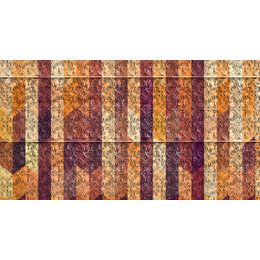 Fototapete ARCHITECTS PAPER "Atelier 47 Panelling Artwork 1", bunt (orange, lila, creme), B:5m L:2,7m, Vlies, Tapeten, Vlies, Wand, Schräge, Decke