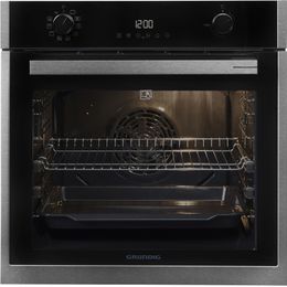 Grundig Pyrolyse Backofen "GEBM19300DXMPF", Energieeffizienz: A+ (A+++-D), grau (schwarz), Backöfen, CoolTouch Door