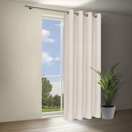 Vorhang GERSTER "Gesina" Gr. 1, beige (natur), B:140cm H:245cm, Wirkware, Polyester, Gardinen, Blickdichter Ösenschal "Gesina"