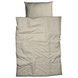 Bettwäsche CASATEX "Uni", grau (taupe), B/L: 135cm x 200cm, 1 Stk., 1 Stk., Satin, B/L: 80cm x 80cm, 2 Stk., Satin, Obermaterial: 100% Baumwolle, Bettwäsche, Uni Design, Reißverschluss, tolle Farben