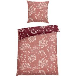 Wendebettwäsche Schiesser "Alyssa aus weicher Baumwolle mit feinen Blüten bedruckt", rosa (altrosa), B/L: 135 x 200, 1, 1, Renforcé, B/L: 80 x 80, 2, Renforcé, Obermaterial: 100% Baumwolle, Bettwäsche, Made in Green
