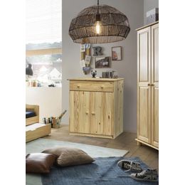 Kommode Home Affaire, beige (natur), B:91cm H:107cm T:43cm, Massivholz, Sideboards, gefertigt aus massivem Kiefernholz