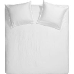 Bettwäsche Cinderella "Plain Sundays", weiß, B/L: 200cm x 200cm, 1 Stk., 2 Stk., Satin, B/L: 80cm x 80cm & 80cm x 80cm, 3 Stk., Satin, Obermaterial: 100% Baumwolle, Bettwäsche, mit Stehsaum