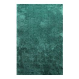 Teppich HOMIE LIVING "Pisa", grün (smaragd grün), B:80, Polyester, Teppiche, Hochflor, Microfaser, uni, weich, Shaggy, Wohnzimmer, Schlafzimmer