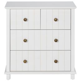 Badkommode Home Affaire "Vili", weiß, B:60cm H:64cm T:30cm, Sideboards, Badezimmerschrank, Unterschrank, 4 Schubladen, aus Massivholz