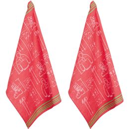 Geschirrtuch Pad "Slide", rot, H:1cm L:70cm T:50cm, 100% Baumwolle, Geschirrtücher