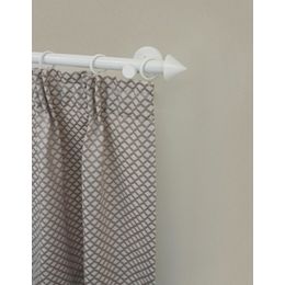 Gardinenstange Garesa "WHITE", weiß, L:350cm Ø:20mm, Eisen, Gardinenstangen, Vorhanggarnitur, verlängerbar, Wandmontage, Endknopf Spitze