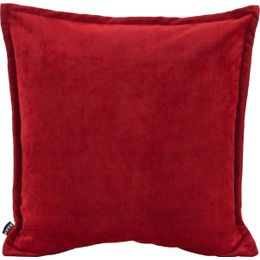 HOCK Dekokissen H.O.C.K. "Bizantina", rot (bordeaux, rot, rubinrot, unifarben), B:50 H:10 L:50, Polyacryl, Dekokissen_Sitzkissen_Kissenhüllen, Kissenhülle mit Füllung, 1 Stück, mit umlaufender Biese