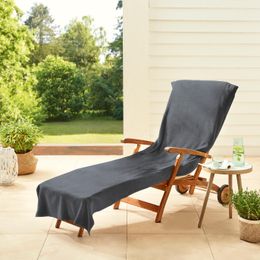 Handtuch Dyckhoff "Stuhlauflage / Liegeauflage", grau, B:70cm L:200cm, Frottier, Frottier, Handtücher, Schonbezug mit Einschubtasche