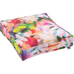 HOCK Sitzkissen H.O.C.K. "Flower", bunt (bunt, geblümt gemustert), B:50 H:10 L:50, Polyacryl, Dekokissen_Sitzkissen_Kissenhüllen, in sommerlichen Farben