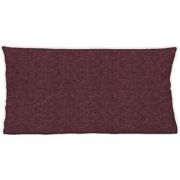 Kissenbezug Biberna "Hermal Flanell mit Reißverschluss, Melange-Optik, Wendekissenbezug", rot (burgund), B:40cm L:80cm, Flanell, Obermaterial: 100% Baumwolle, Kissenbezüge, Feinflanell, Made in Germany zertifiziert, kuschelig weich, mit Paspel