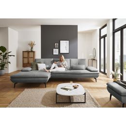 Ecksofa DIE PLANBAR "MP-IN23002 L-Form", grau (cyber grau), B:322cm H:93cm T:188cm, 100% Recyceltes Polyester, Sofas, Ecksofa, wahlweise mit Armteil- und Sitztiefenverstellung