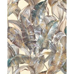 Vliestapete Komar "Digitaldruck Vlies - Graceful Gold - Größe 200 x 250 cm", grün (braun, weiß, grün), B:200 L:250, Vlies, Tapeten, Wohnzimmer, Schlafzimmer