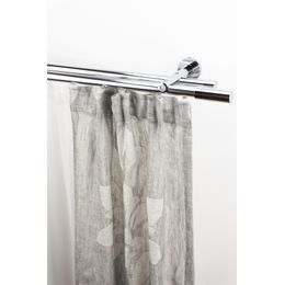 Gardinenstange Garesa "EASY", grau (chromfarben), B:53cm L:290cm Ø:20mm, Aluminium, Gardinenstangen, Vorhanggarnitur-Innenlauf, verlängerbar, Wandmontage, Aluminium