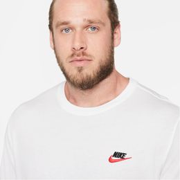 T-Shirt Nike Sportswear "CLUB MEN'S T-SHIRT", Herren, Gr. M, weiß (weiß, schwarz), Obermaterial: 100% Baumwolle, Sportlich, regular fit, Rundhals, Shirts