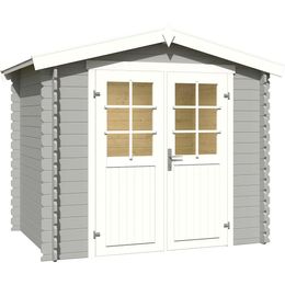 Gartenhaus Lasita Maja "INGO 175", grau (lichtgrau), ohne Fußboden, ohne Dacheindeckung, Holzwerkstoff, Gartenhäuser