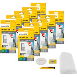 Fliegengitter-Gewebe Schellenberg "für bodentiefe Fenster und Türen", weiß (rahmen: weiß gewebe: weiß), B:130cm H:230cm, Insektenschutzgitter, Insektenschutz ohne bohren, 130 x 230 cm, weiß und anthrazit