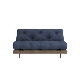 Daybett Karup Design "Roots Sofa Bed, Schlafsofa, Daybett, Bettfunktion, FSC-Massivholz", blau (navy), B:160cm H:85cm, Bezug: 80% Baumwolle, 20% Polyester, Daybetten, Inkl. Futonmatratze, aus FSC-Kiefer, in mehreren Farben erh&auml;ltlich