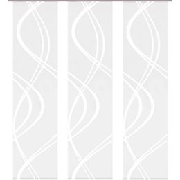 Schiebegardine Home Wohnideen "TIBERIO 3er SET" Gr. 1, weiß (wollweiß), B:60cm H:245cm, Polyester, Gardinen, Schiebegardine 3er SET TIBERIO