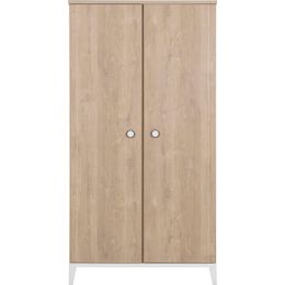 Kleiderschrank GALIPETTE "MARCEL", weiß (eiche blond, weiß), B:102cm H:195cm T:58cm, Spanplatte, Schränke, Kleiderschrank Drehtürenschrank, Inneneinteilung : 1/2 Hänge, 1/2 Tablare