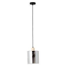 Brilliant Pendelleuchte "Weald", schwarz (schwarz, rauch, holz), 1, Ø 20cm, Leuchten, Höhe 120 cm, Ø 20 cm, E27, kürzbar, Glas/Holz, schwarz/rauch/holz