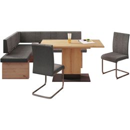 Essgruppe Hela "BERKEL", grau (artisan eiche, schwarz, anthrazit, anthrazit, artisan eiche, schwarz), Webstoff, Synchron-Auszug, Artisan Eiche/Schwarz,Anthrazit, Holzwerkstoff, Metall, Stoff, Sitzmöbel-Sets, Synchronauszug;Säulentisch;beidseitig montierbar;Schwinger