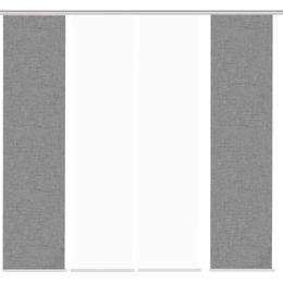 Schiebegardine Home Wohnideen "PIVE 4er SET" Gr. 1, grau, B:60cm H:245cm, Polyester, Gardinen, Schiebevorhang Digidruck 4er Set PIVE