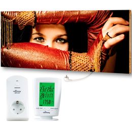 Marmony Infrarotheizung "MOTIV-Heizkörper "Arabic Eyes", 800 Watt", grau (naturstein oder marmor), B/H/T: 100cm x 40cm x 2cm, 800 W, Heizkörper, aus deutschem Jura-Naturstein
