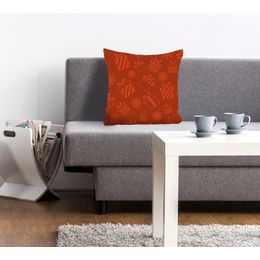 Dekokissen queence "Presents", rot (rot, bedruckt), B:40, Polyester, Dekokissen_Sitzkissen_Kissenhüllen, mit roten Weihnachtsgeschenken