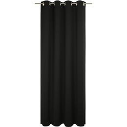 Vorhang WIRTH "Newbury", schwarz, B:130cm H:295cm, Baumwolle, Polyester, Gardinen, nach Maß