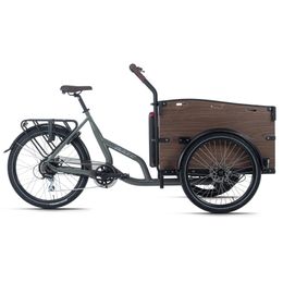 E-Bike Adore "Urban Deluxe" Gr. 56, grau (grau, grau), Elektrofahrräder, 56cm, 24 Zoll (60,96cm), ABUS Shield 5650 Rahmenschloss