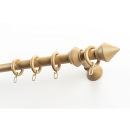 Gardinenstange Garesa "Palmo", beige (natur), L:270cm &Oslash;:28mm, Holzwerkstoff, Gardinenstangen, Vorhanggarnitur aus Holz, verl&auml;ngerbar, mit Ringe/2 Lauf Gleiter