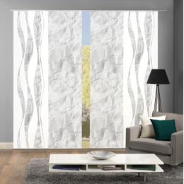 Schiebegardine Home Wohnideen "SOEREN" Gr. 1, grau, B:60cm H:245cm, Polyester, Gardinen, SCHIEBEVORHANGSET,SEIDENOPTIK,DIGIDRUCK