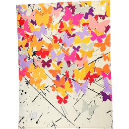 Geschirrtuch Bugatti "Butterfly", bunt (naturweiß, flieder, rosa, gelb, bunt), B:50cm L:70cm, 100% Baumwolle, Geschirrtücher