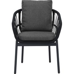 Gartenstuhl Best "Tropea", grau (anthrazit), B:63,5cm H:78,5cm T:64,5cm, Aluminium, Stühle, Outdoor Dining Stuhl