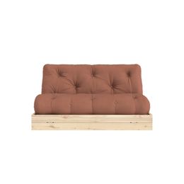 Schlafsofa Karup Design "Flip Sofabed, Made in Europe, mehrere Farben, vielseitig einsetzbar", braun (clay braun), B:145cm H:83cm T:98,5cm, Bezug: 80% Baumwolle, 20% Polyester, Sofas, Schlafsofa, inkl. handgefertigte Futonmatratze, FSC-zertifiziertes Massivholz