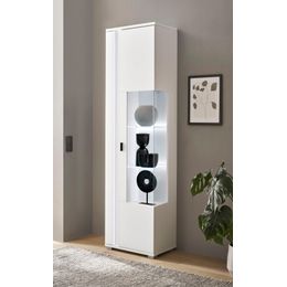 Vitrine Inosign "LONG ISLAND", weiß, B:55cm T:35cm, Holzwerkstoff, Schränke, in moderner Trendfarbe,inklusive senkrechter Beleuchtung,Breite 55 cm