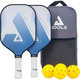 Pickleballschläger Joola "Tundra Pickleball Set", blau (blau, grau), Racketsportschläger, KinderB:200mm L:406mm T:10mm, Inklusive 2 Schläger, 4 Bällen und Tasche, ideal für Freizeitspieler, B:200mm L:406mm T:10mm