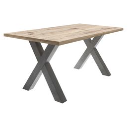 Mäusbacher Esstisch MÄUSBACHER "Mister, TOPSELLER", braun (tischplatte: sandeichefarben), B:160cm H:75cm T:90cm, Tische, Rechteckiger Esstisch Holz-Esstische, Gestell in X-Form