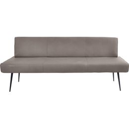 K+w Komfort & Wohnen Polsterbank K+W KOMFORT & WOHNEN "Giacomo I", grau (stahl, schwarz), B:200cm H:87cm T:62cm, Sitzbänke, Metallfüsse in schwarz, wahlweise in der Breite 200cm oder 177cm