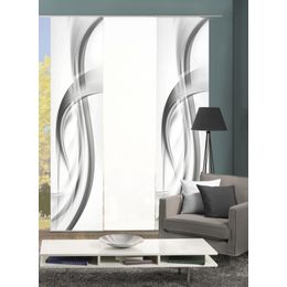 Schiebegardine Home Wohnideen "FALA" Gr. 1, grau, B:60cm H:245cm, Polyester, Gardinen, Schiebevorhang Digi 3er Set FALA BEERE